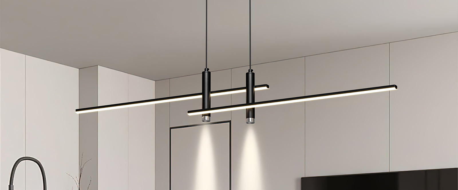 Linear LED Pendant Light Modern Kitchen Island Lighting – At Ease Home Life